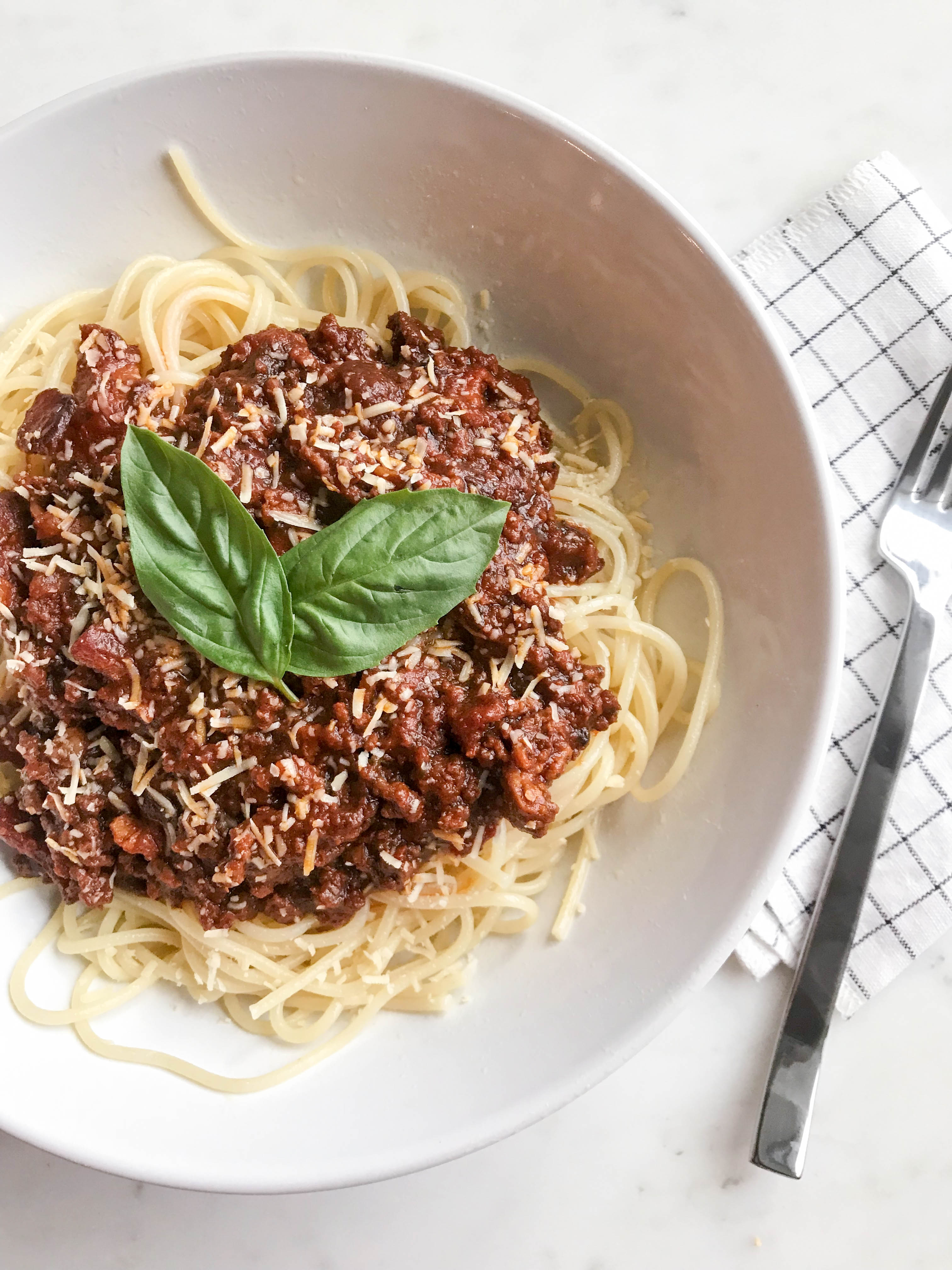 Spaghetti with Meat Sauce - Confessions of a Chocoholic